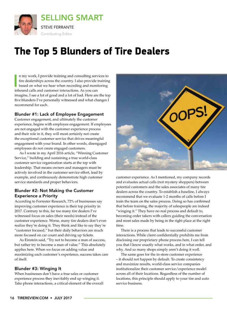 Steve's "Selling Smart" Articles - Pinnacle Performance Training